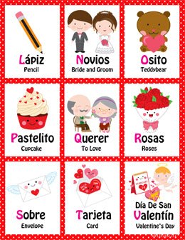 Mi LegaSi Valentine's Day February Febrero Bilingual ABC Flashcards Pr